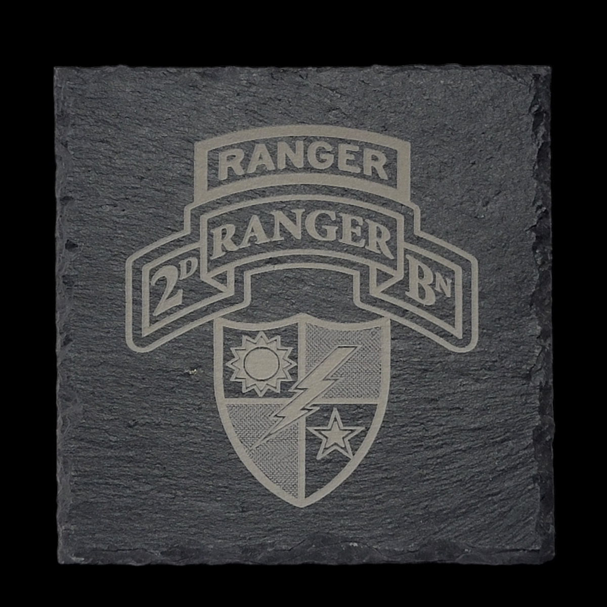 Slate Coaster - 2d Ranger Bn – Scroll Factory