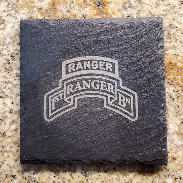Slate Coaster - 1st Ranger Bn – Scroll Factory