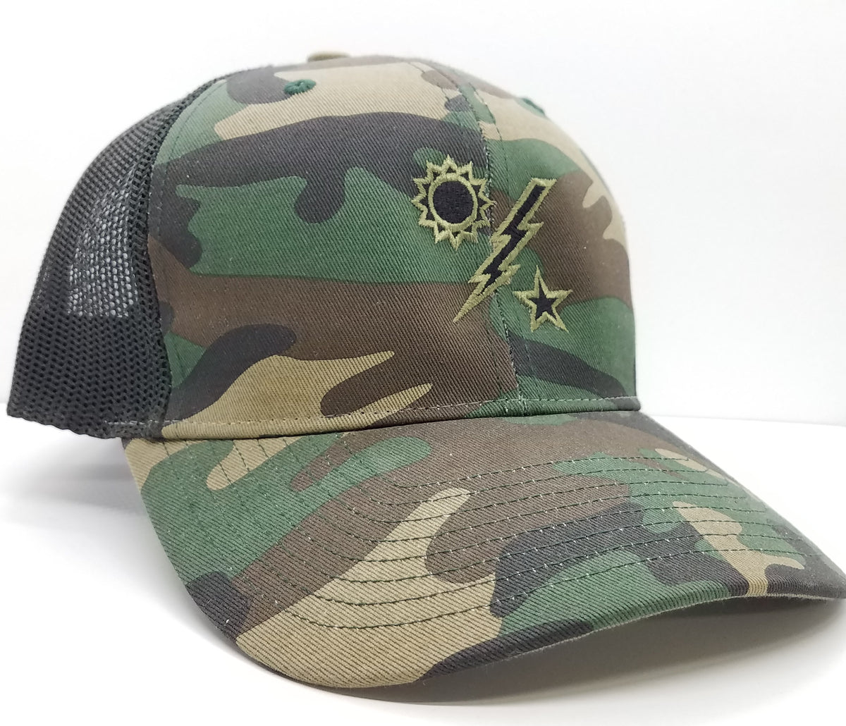 Hat - 75th DUI Outline Richardson Woodland Trucker – Scroll Factory