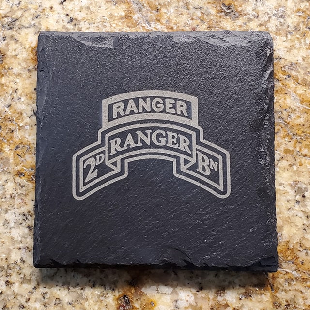 Slate Coaster - 2d Ranger Bn – Scroll Factory